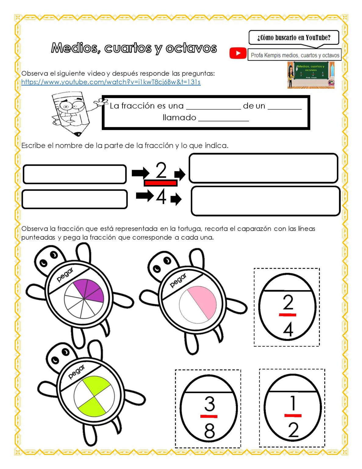 Actividades Fracciones Cuarto Grado Clipart