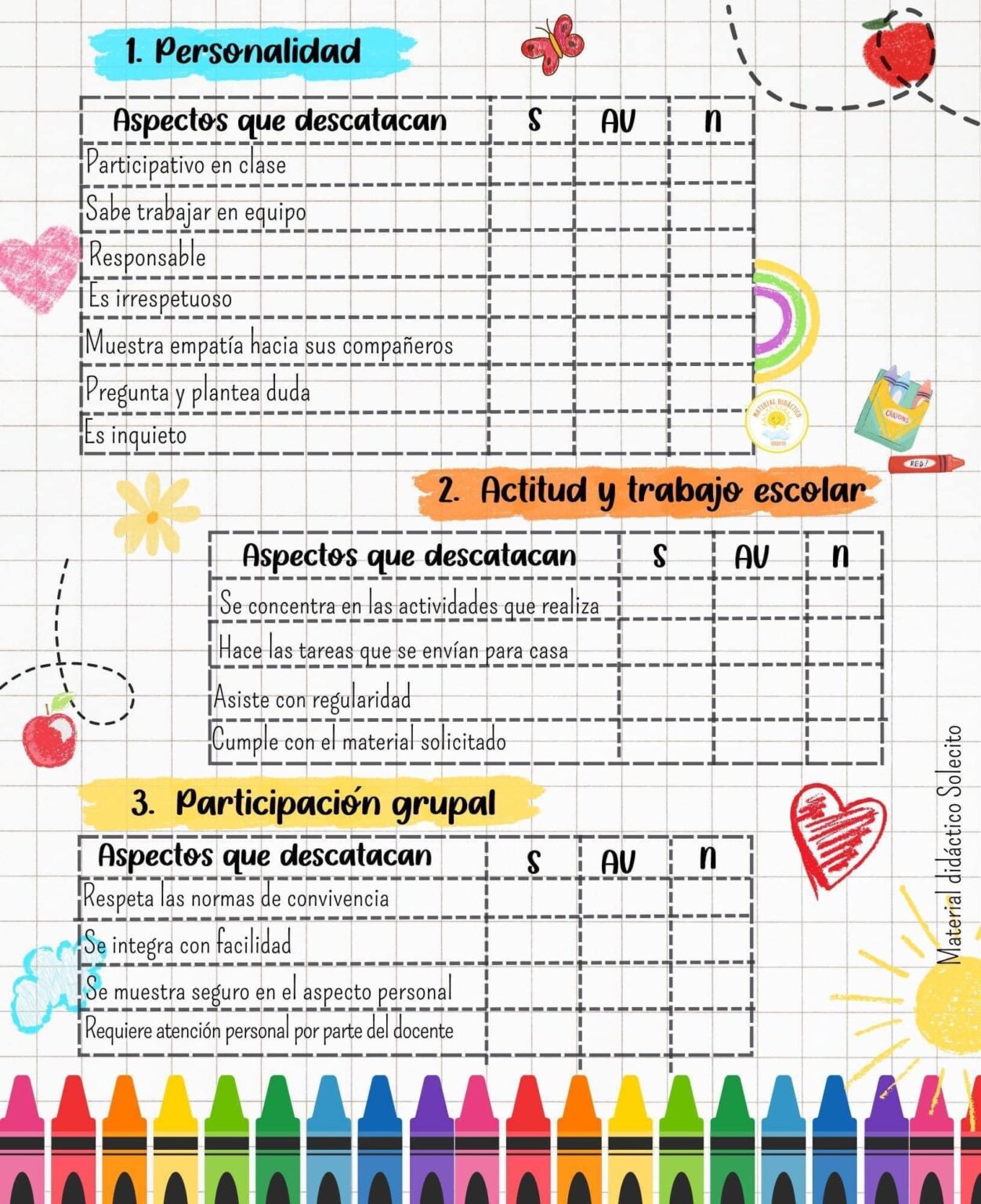 Fichas Descriptivas Para Primaria Y Preescolar Formato De Curriculum