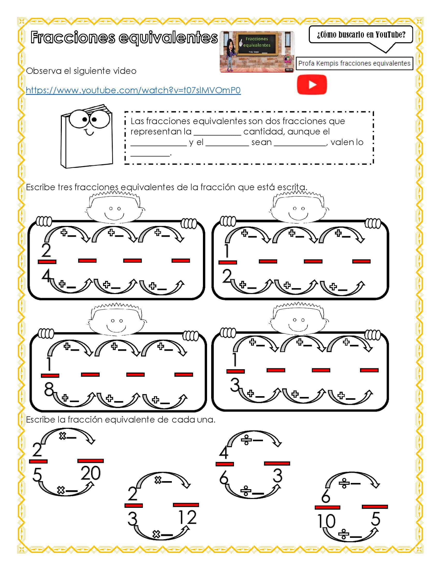 Cuadernillos de fracciones 3° Y 4° | Material Educativo y Material ...