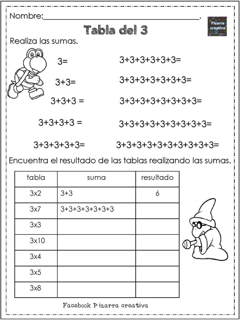 Actividades de tablas de multiplicar ¡Apréndelas de una forma divertida ...