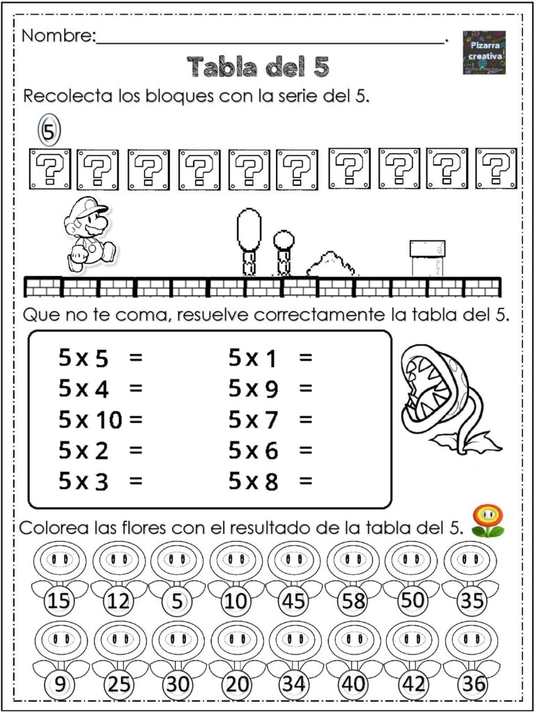 Actividades de tablas de multiplicar ¡Apréndelas de una forma divertida ...