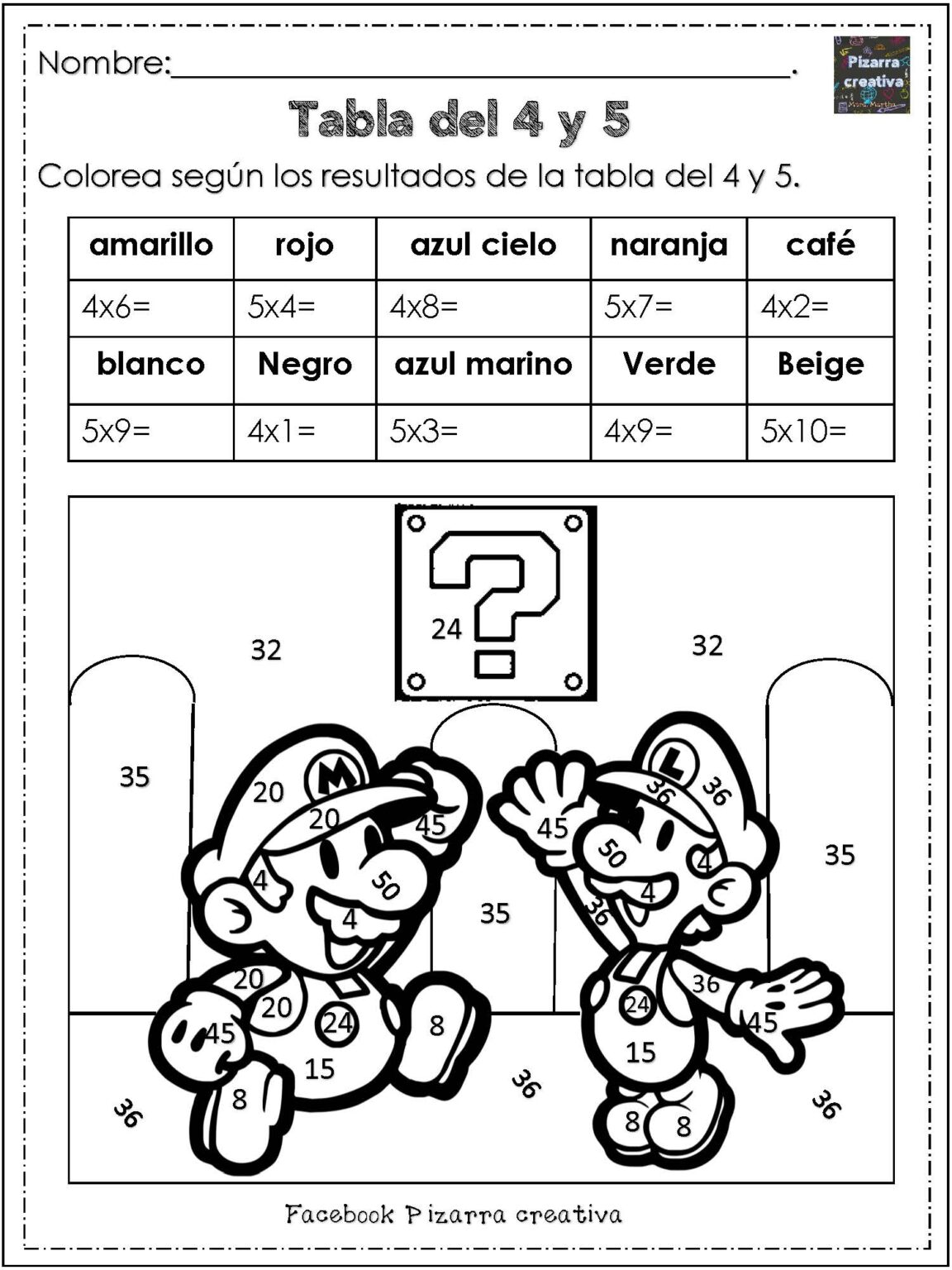 Actividades de tablas de multiplicar ¡Apréndelas de una forma divertida ...