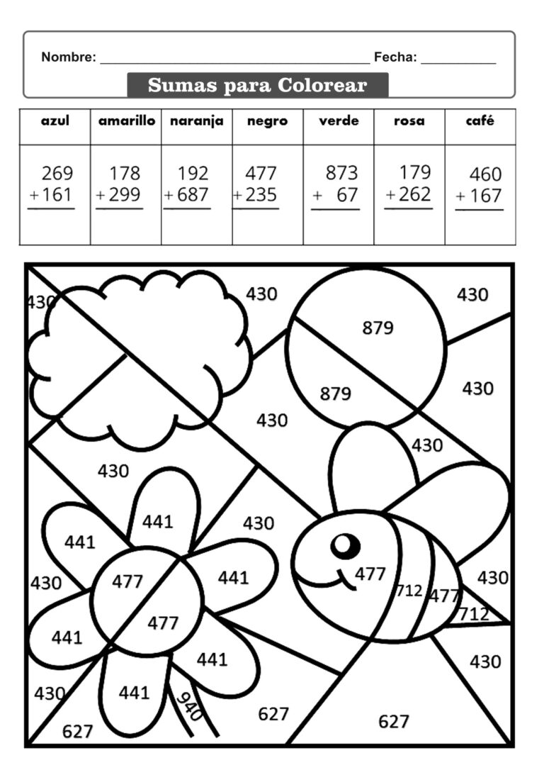 Fichas de sumas y restas para colorear | Material Educativo y Material ...