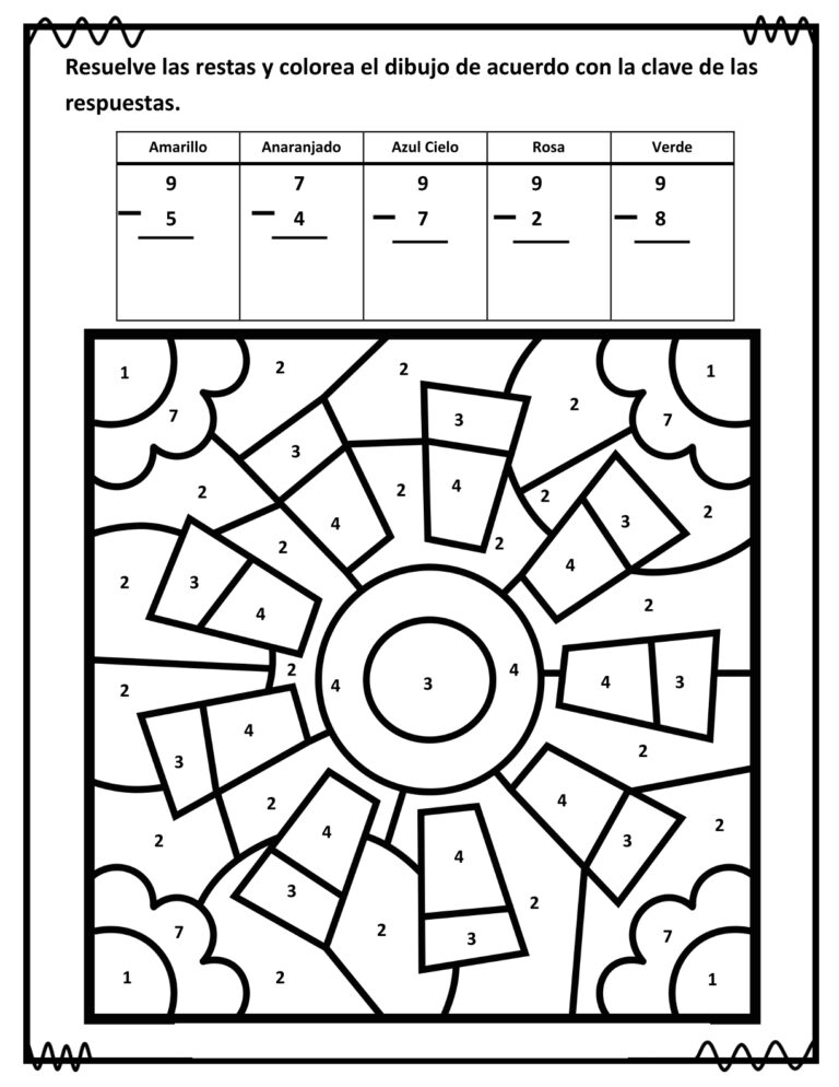 Sumas Abcfichas Suma Colorea Sketch Coloring Page
